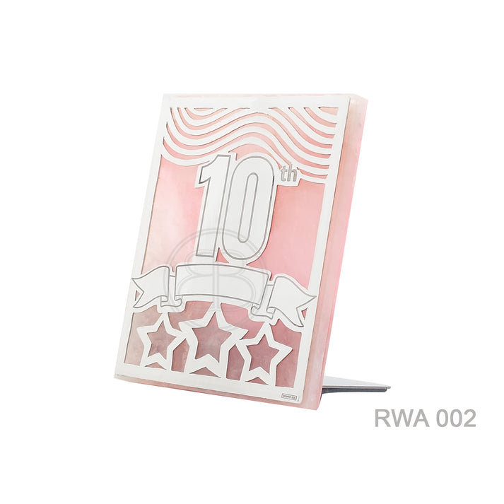 10-Year Anniversary Plaque - Rose Quartz – Bharat Silverware
